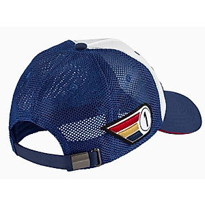 Porsche Racing Collection Baseball Cap 5-Panel Trucker Hat Blue and White Racing Apparel