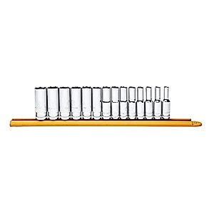 GEARWRENCH 14 Piece 3/8" Drive 6 Pt. Deep Socket Set, Metric - 80554