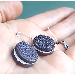 Mini Oreo Cookie Dangle Drop Kawaii Earrings Oh Yeah! By Pashal