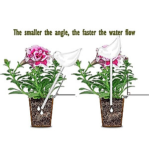 Adabocute Bird Shaped Plant Watering Globes - Watering Bulbs For Outdoor Plants - Clear Plant Watering Bulbs - 3 Pack Self Watering Planter Insert