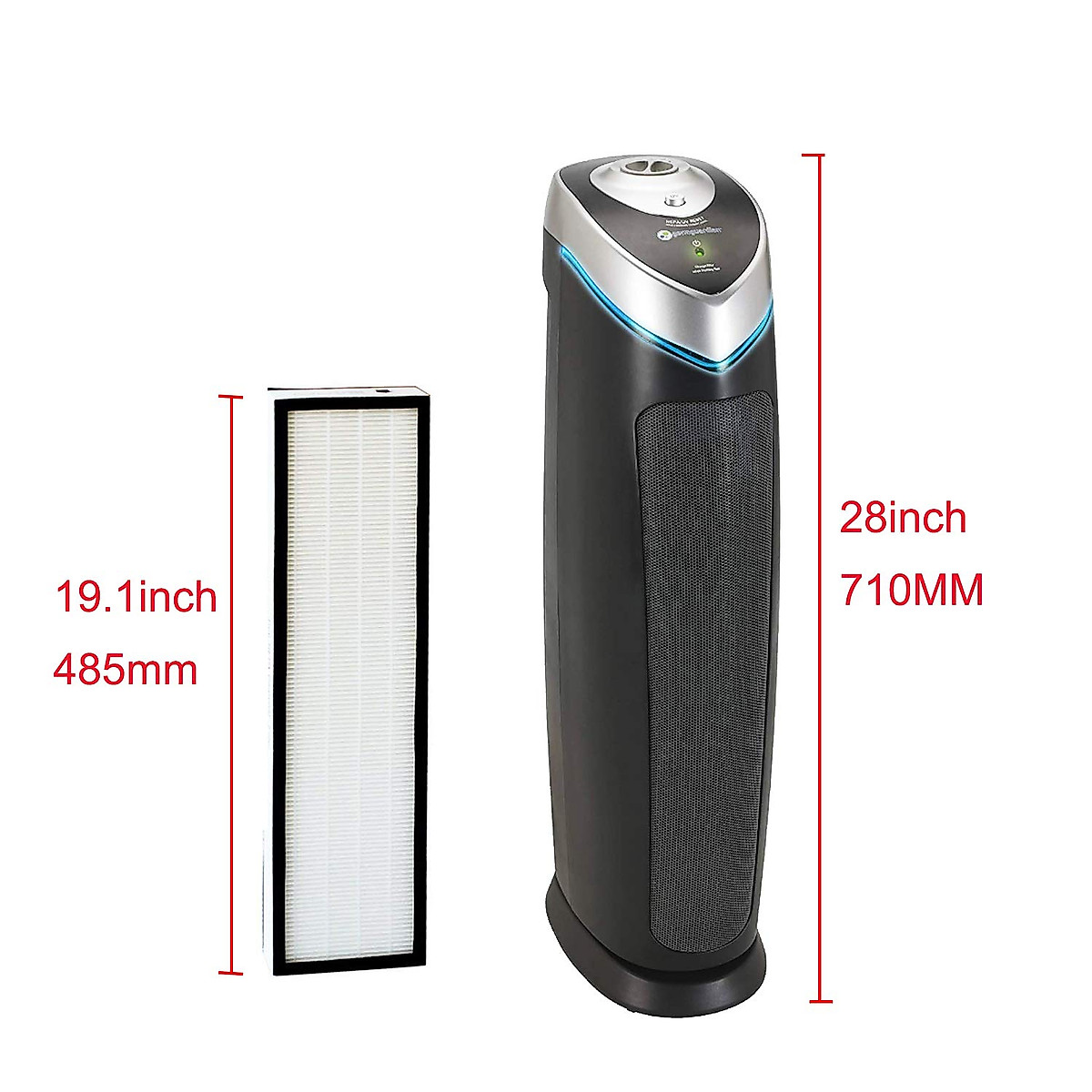 EZ SPARES Replacement for True HEPA Charcoal Air Purifier Filter Fit GermGuardian FLT5000 FLT5111 AC5000 Series Filter C Attachment(2pcs)