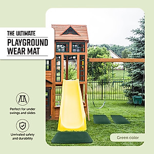 Playsafer Playground Safety Rubber Wearmat for Swingsets and Slides - 1" Thick X 24" W X 40" L (1 Pack, Green)