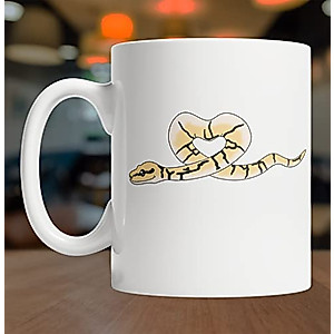 Cute Bumblebee Ball Python Heart Coffee Mug (15oz)