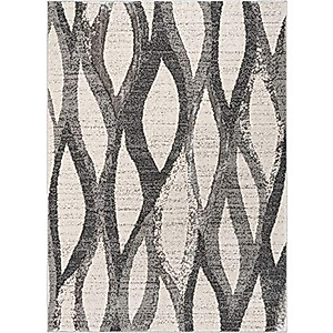 Well Woven Lisbon Toro Modern Ogee Geometric Ivory 7'10" x 9'10" Area Rug