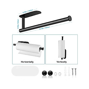 Under Cabinet Paper Towel Holder, Wall Mount for Kitchen: Self Adhesive or Drilling Comes with Screws,SUS304 Stainless Steel.