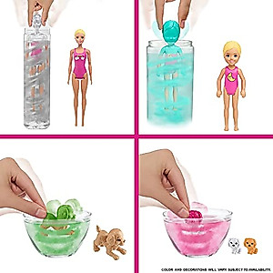 Barbie Color Reveal Set with 50+ Surprises Including 2 Dolls, 3 Pets & 36 Slumber Party-Themed Accessories; Water Reveals Dolls’ & Pets’ Looks & Creates Color Change on Certain Pieces; 28 Mystery Bags