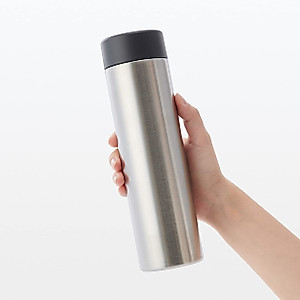 Muji 44593776 Stainless Steel Insulated Bottle, Approx. 16.9 fl oz (500 ml)