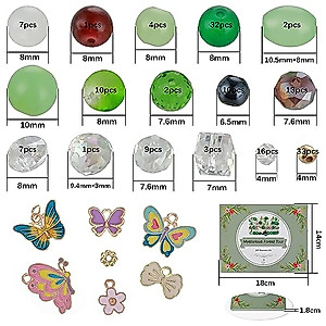 Gift Boxed Emeralds Crystal Beads for Bracelet Jewelry Making Kit, 140Pcs 8mm Gemstone Crystal Glass Bead Bracelet Kit, Assorted DIY Craft Glass Beads Bulk for Friendship Bracelets Making with String