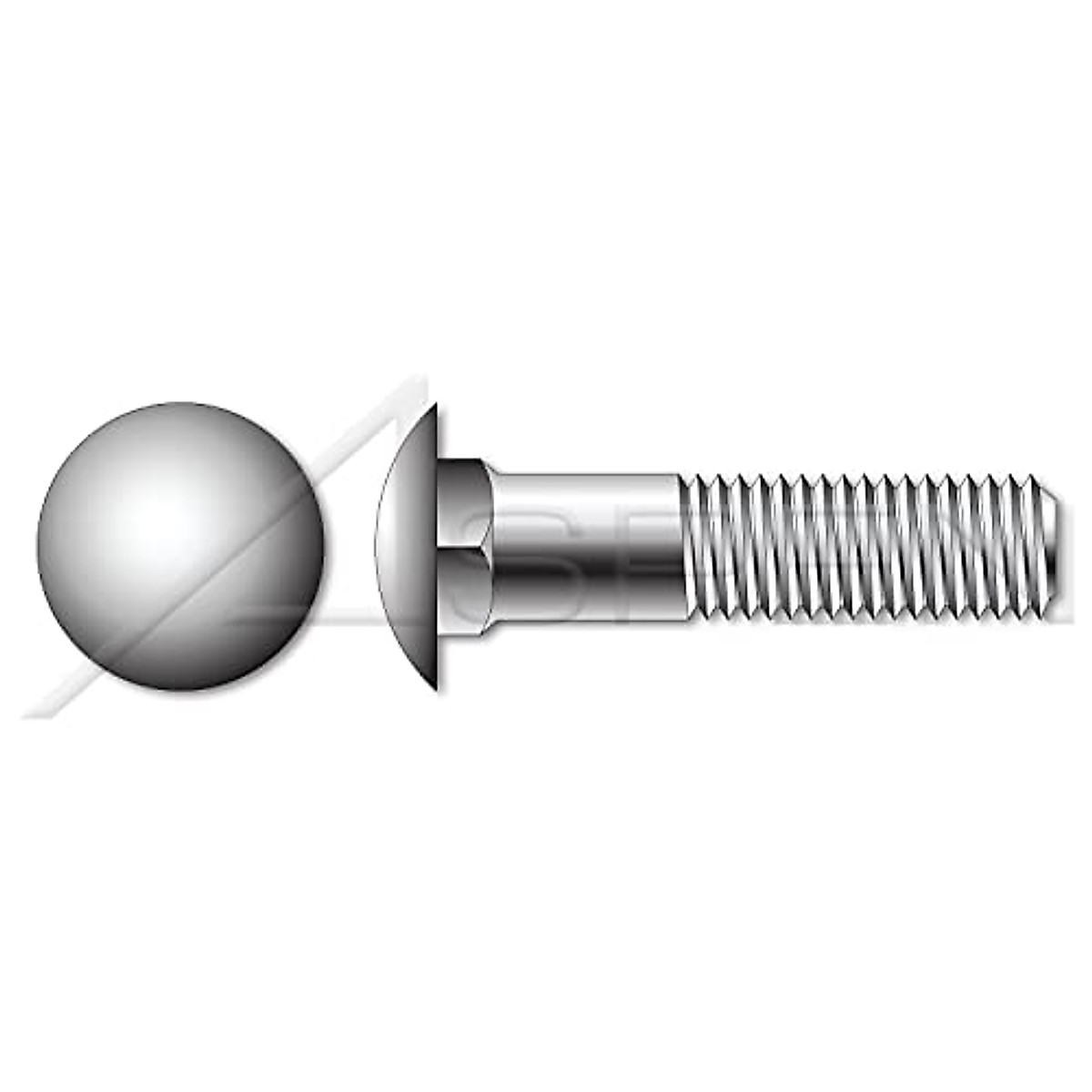 (400 pcs) M5-0.8 X 40mm, DIN 603 / ISO 8677, Metric, Carriage Bolts, Round Head, Square Neck, A2 Stainless Steel