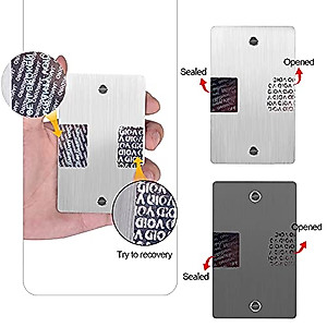 Crypto Seed Storage,Bitcoin Wallet,Cold Wallet Backup- BIP39 12 or 24 Words Recovery Phrase Backup Cryptocurrency Wallet with Engraving Pen(Double) (Grey)