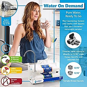 Express Water – Countertop Reverse Osmosis Water Filtration System – 4 Stage RO Water Filter with Faucet – Simple Set Up Faucet Filter