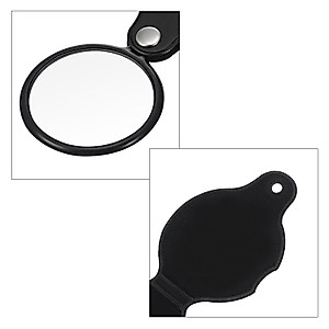 HESTYA 8 Pack 10X Mini Magnifying Glass Folding Pocket Magnifier Glass Loupe with Black Rotating Protective Holster for Reading Newspaper, Book, Magazine, Science, Hobby, Jewelry