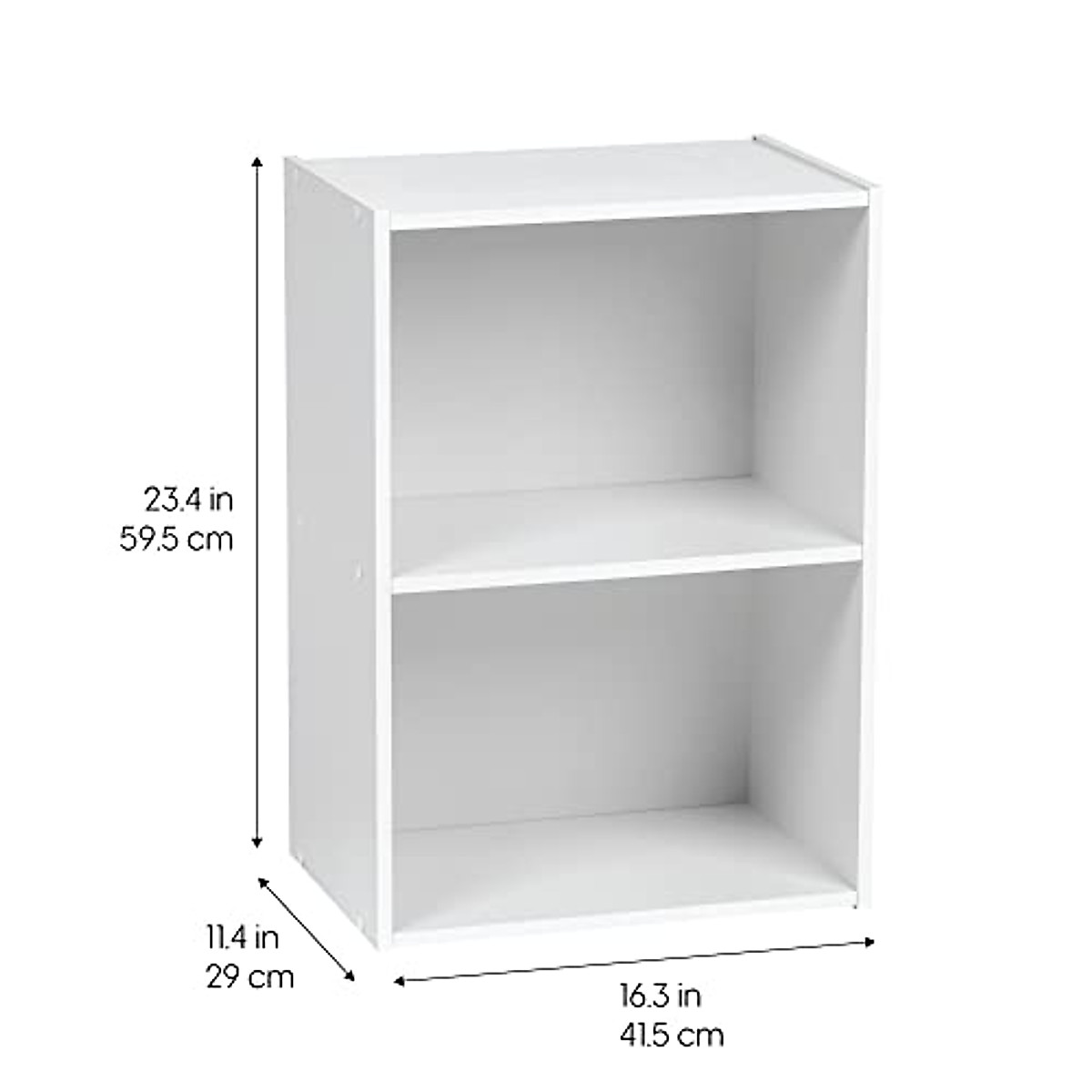 IRIS USA Small Spaces Wood, Bookshelf Storage Shelf, Bookcase, 2-Tier, White (596166)