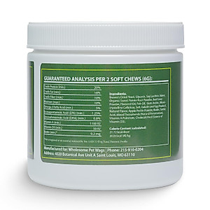 Wholesome Pet Wags Canine Skin & Coat Soft Chews | Dog Vitamins and Supplements, with Fish Oil, Biotin, Vitamin A & D3, Promotes Skin Health, with Omega-3 Fatty Acids | 60 Chews (180 g, 6.35 oz.)