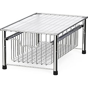 Simple Houseware Stackable Basket Drawer, Chrome
