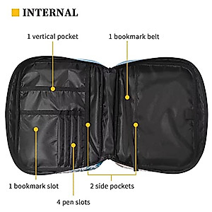 Talayituse Bible Cover Horses Sea Waves Print Bible Case with Handle Women Men Zippered Bible Bag Portable Bible Carrying Case for Bible Study, Outdoor, Daily Commuter