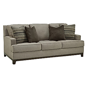 Signature Design by Ashley Kaywood Modern Sofa with 4 Throw Pillows, Brownish Gray