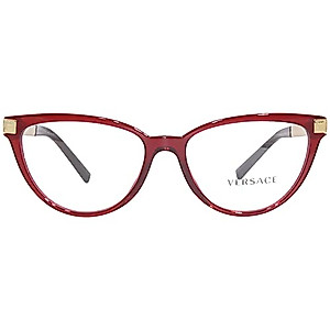 Versace VE3271-388 Eyeglass Fram TRANSPARENT RED W/DEMO LENS 54MM