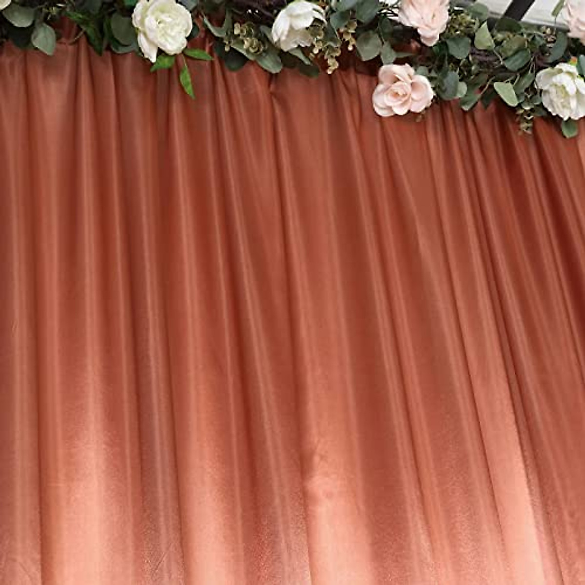 BalsaCircle 8x10 feet Terracotta Satin Curtain Wedding Photography Backdrop Panel Party Events Reception Photo Booth Home Decorations Supplies