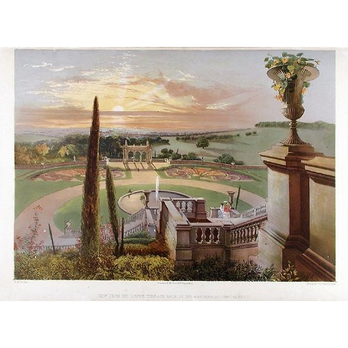 View from the Upper Terrace Walk, in the Gardens at Shrublands