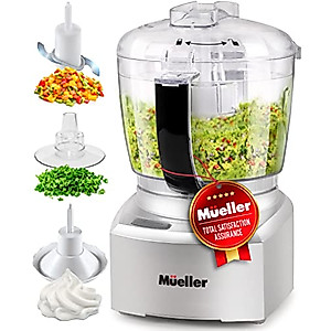 Mueller Ultra Prep Food Processor Chopper for Dicing, Grinding, Whipping and Pureeing – Food Chopper for Vegetables, Meat, Grains, Nuts and Whisk for Eggs and Cream