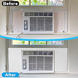 Air Jade Window Air Conditioner Side Panels, Full Surround Insulated Foam Cover for Indoor Window AC Unit, Window AC Seal Kit for Summer and Winter, White