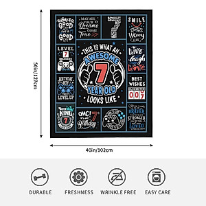 7 Year Old Boy Birthday Gifts, Birthday Gifts for 7 Year Old Boy, Best Gift for 7 Yr Old Boy Birthday Throw Blanket 50"X40", Seven Year Old Boy Birthday Gift Ideas, Birthday Present for Boys Age 7