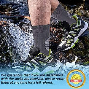 Agdkuvfhd Waterproof Hiking Socks for Men, Waterproof Warm Windproof Neoprene Socks Cold Weather Lightweight Seamless Anti Blister Hunting Sock 1 Pair (Gray, Large)