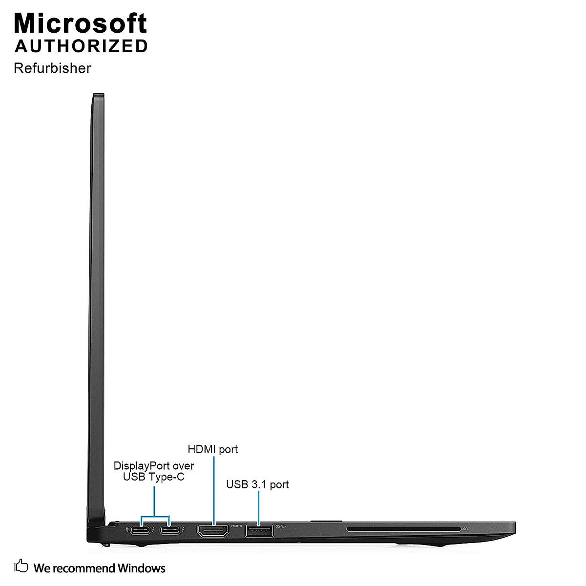 Dell Latitude 5289 12.5 Inch Business Laptop, Intel Core i5-7300U up to 3.5GHz, 8G DDR3, 256G SSD, WiFi, HDMI, Windows 10 Pro 64 Bit Multi-Language Support English/French/Spanish (Renewed)