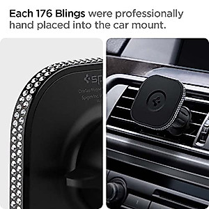 Spigen OneTap Bling Designed for Magsafe Car Vent Mount Hand Placed 176 Bling Rhinestones Compatible with iPhone 13 and 12 Models (Magnetically Levitate iPhone 13,12 Models Even The Max Model)