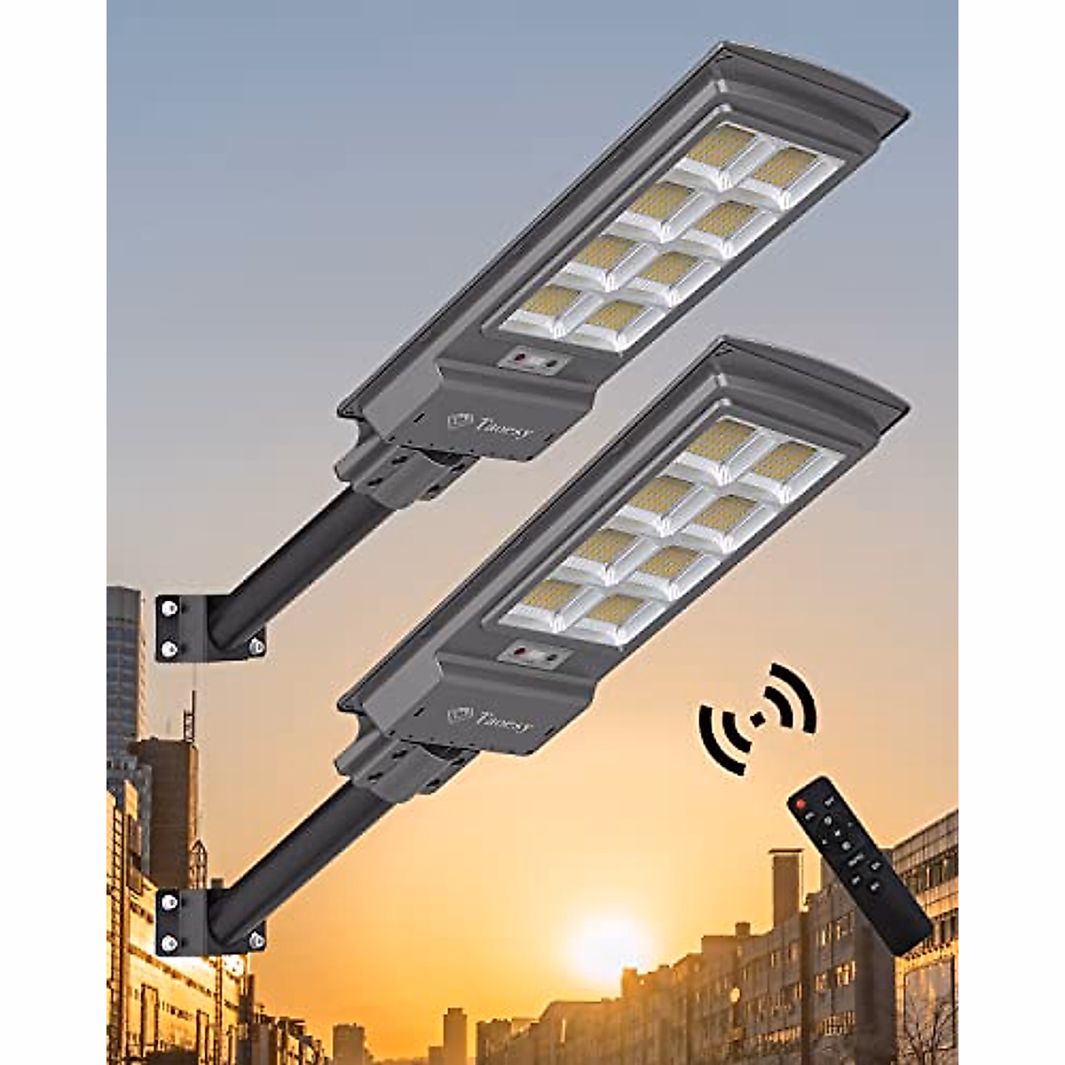 Taoesy 600W 2Packs Solar Lights Outdoor,15000LM LEDs Solar Powered Lights Outdoor Dusk to Dawn with Motion Sensor and Remote Control,IP65 Waterproof Solar Commercial Lights for Yard, Garden, Garage