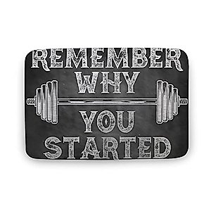 Outory New Fitness Remember Why You Started Doormat,Gym Lovers Doormat,Fitness Doormat,Gym Doormat,Fitness Decor,Doormat,Indoor Doormat,Front Back Door Mat 23.6x15.7 Inch