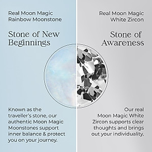 Moon Magic - Authentic Moonstone Ring - Harlow/June Birthstone Rings for Women/Real 925 Sterling Silver Rainbow Moonstone Rings for Women/Genuine Moonstone Jewelry