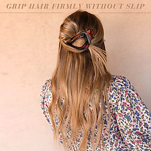 French Concord Flat Hair Clips - 6PCS Curved No Slip Volume Strong Hold Hair Claws for Women Girls (Medium, 4 inches)