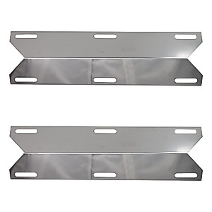 2-Pack BBQ Grill Heat Shield Plate Tent Replacement Parts for Kirkland 720-0584A - Compatible Barbeque Stainless Steel Flame Tamer, Guard, Deflector, Flavorizer Bar, Vaporizer Bar, Burner Cover 15"