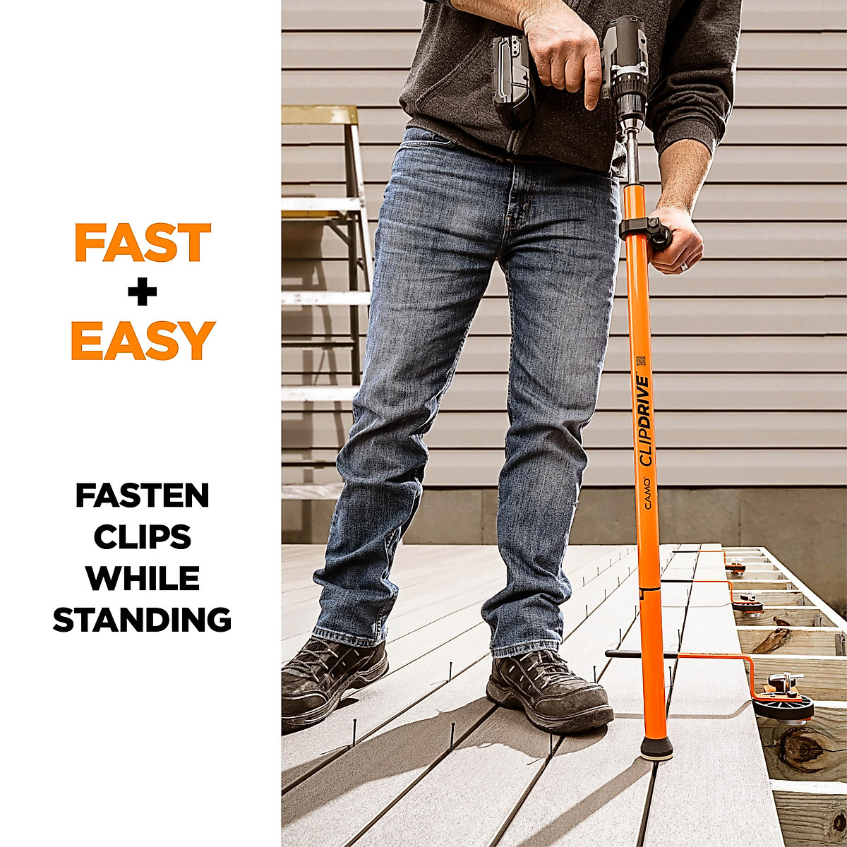 CAMO ClipDRIVE Deck Fastening Tool, Stand Up Drill Attachment for CAMO Deck Clips Installation…