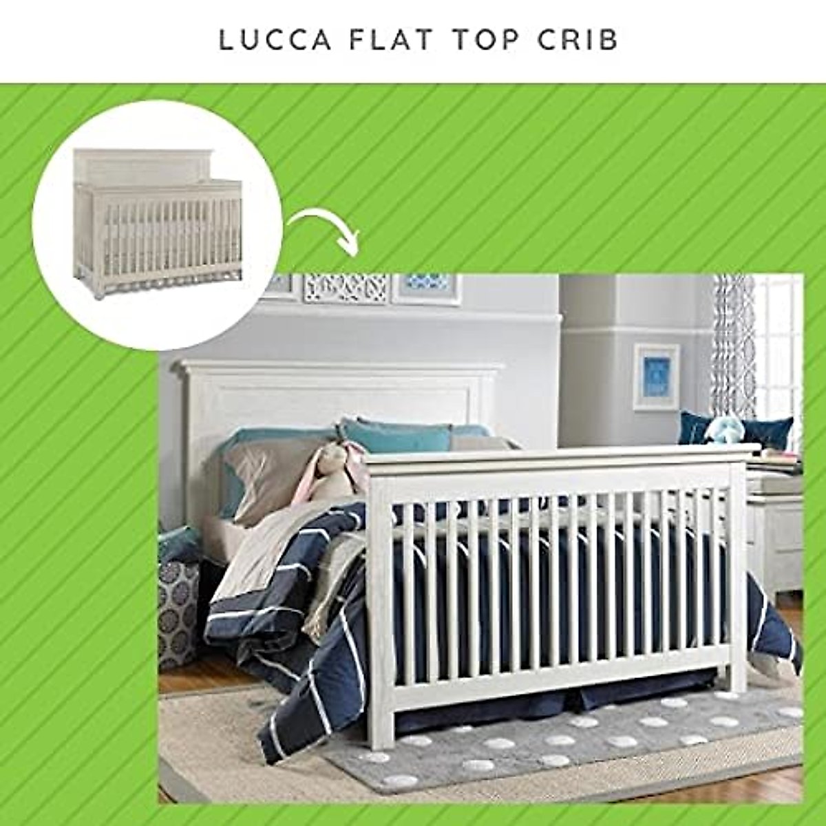 Full-Size Conversion Kit Bed Rails for Dolce Babi Cribs | Multiple Finishes Available (Seashell White)