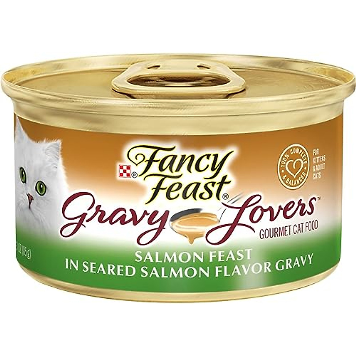 LAIBY Fancy Feast Wet Cat Food | Gravy Lovers Salmon Feast in Seared Salmon Flavor Gravy | Fancy Feast Kitten Wet Food | 3 Oz Can (Pack of 12)