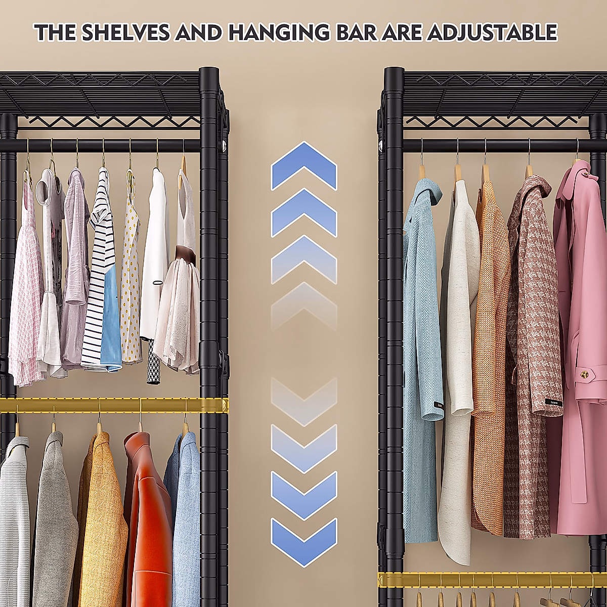 Raybee 90.6" W Clothes Rack with Cover Heavy Duty Clothing Rack with Cover Loads 1200LBS Covered Clothes Racks for Hanging Clothes with Shelves Freestanding Garment Rack Closet for Bedroom