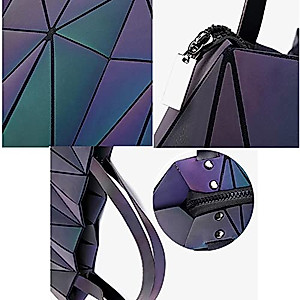 RBATG Large Capacity Tote Bag for Women Fashion Luminous Shoulder Bag Geometric Lattice Women's Handbag (Triangle tote bag C)