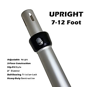 Pipe and Drape Adjustable Uprights, Crossbars, Bases & Hangers - Drape Systems for Backdrops, Trade Shows, Events, Photo Booths and Decorations by CITNAMOR (6-14 FT Upright)