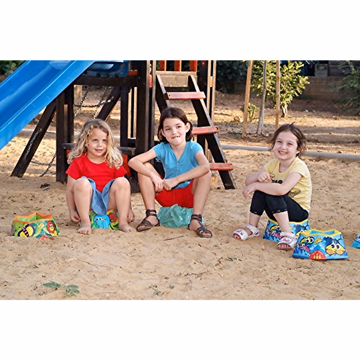 COMFYDO! Travel Potty Foldable Disposable Multiple-Use Potty Training (Ocean Fun) (Blue)