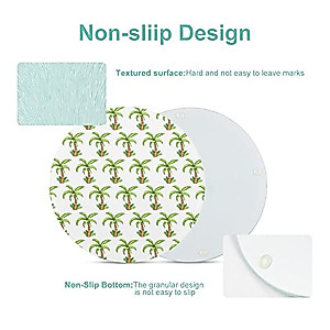 Tropic Palm Trees Cutting Board Tempered Glass Chopping Board for Kitchen Hotel