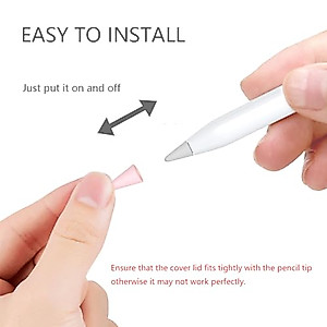 SIXFU 30 PCS Paper Feel Silence Covers for Apple Pencil Tips, Rubber Silicone Protectors for iPad Pencil 2nd Generation/1st Gen Apple iPencil Replacement Nib Case(Pink)