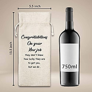 Congration Gift, Congratulations On Your New Job, Gift For Her, Gift For Him, Cotton Linen Wine Bag - 1 Pack （WINEDAI-066）