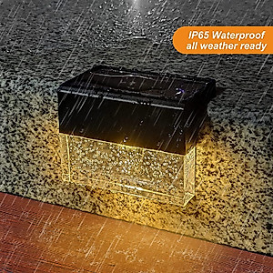 LETRY Solar Deck Lights 8 Pack, Solar Step Lights Outdoor, Warm White/Color Changing Color Glow Solar Fence Light for Patio Garden Yard