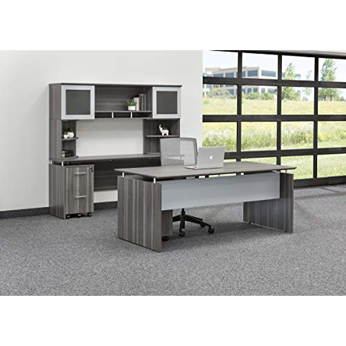 Mayline MNDS72LGS Medina Straight Edge Desk, 72 in, Gray Steel