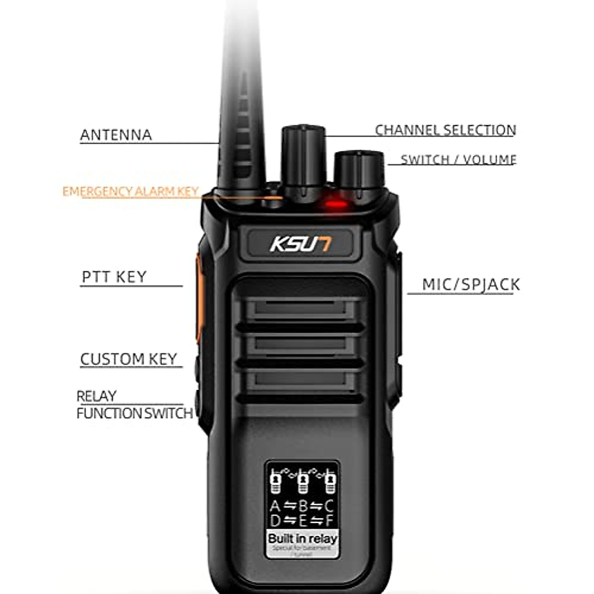 Two Way Radios Walkie Talkies Long Range 100 Miles, Built in Relay for Tunnels Mines Basement KSUN RL30 (3 Pack)