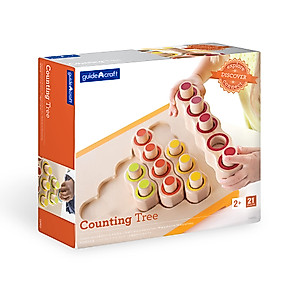 Guidecraft Counting Tree - Color Recognition and Purposeful Stacking Wooden Toddler Toy