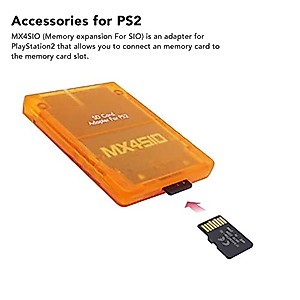 Zunate PS2 MX4SIO SIO2SD Reader Adapter, Hand Made Stable Replacement MX4SIO TF Adapter for PS2(Orange)